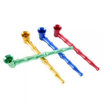 Small Bamboo Tobacco Stems Metal Smoking Pipes Portable Creative ...