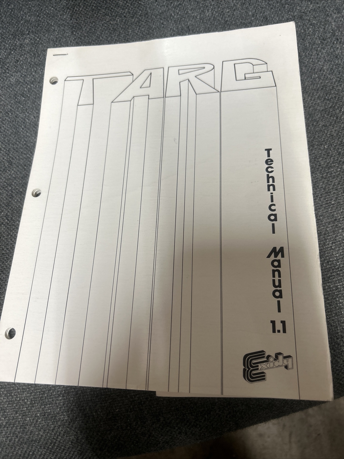 Exidy TARG Technical 1.1 Arcade Video Game Manual - good used original ...