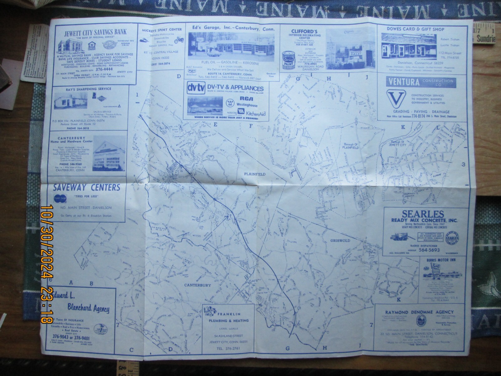 map of Plainfield canterbury griswold Connecticut | eBay