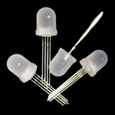 250pc 10mm RGB LEDs; Common Anode Clear Light Emitting Diodes LED 4-Pin ...