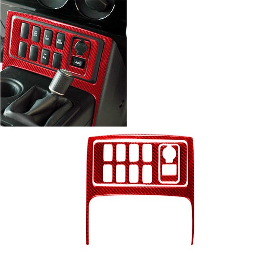 3pcs Red Carbon Fiber Center Switch Console Cover Trim For FJ Cruiser ...