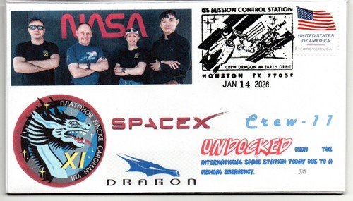 Space cover SpaceX Crew-11 ISS undocking Houston 1/14/2026 7 covers ...