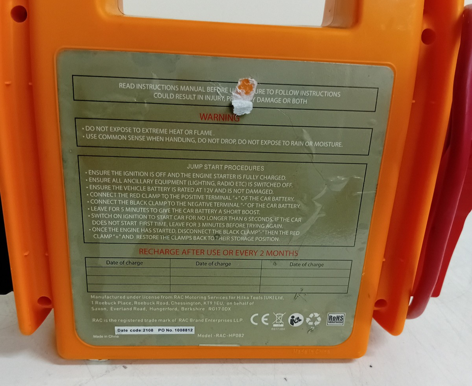 RAC 400 Amp Rechargeable Jump Start System - For Car Batteries up to ...
