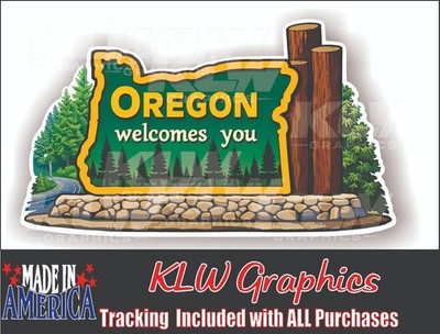 Oregon Welcomes You Decal Sticker Welcome to Sign State Line Travel ...