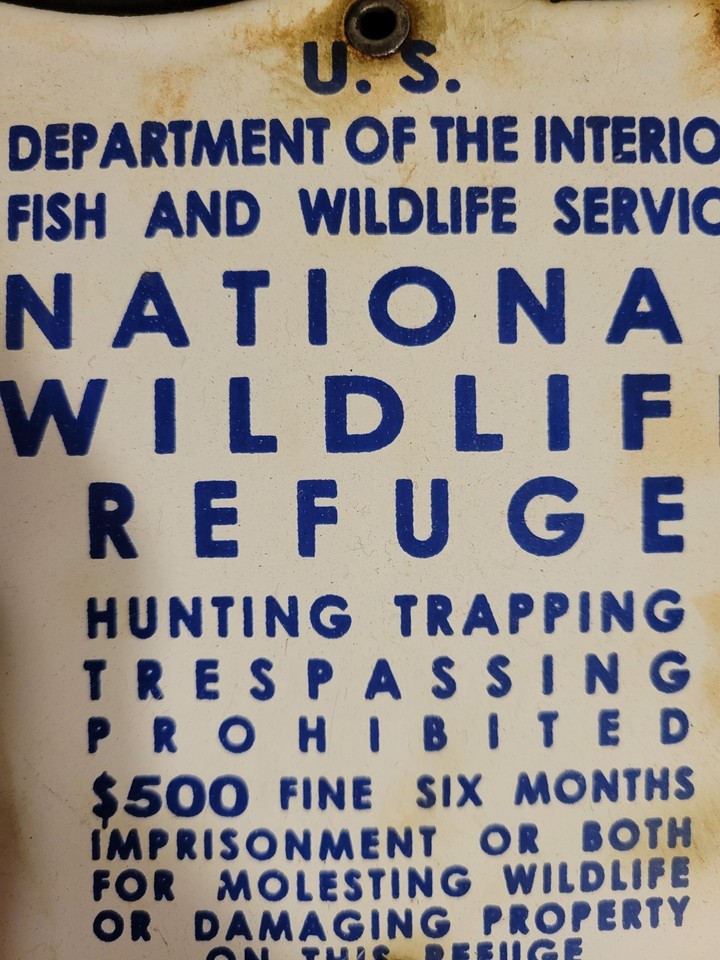 Vintage Wildlife Refuge Porcelain Sign US Department Of Agriculture USA ...
