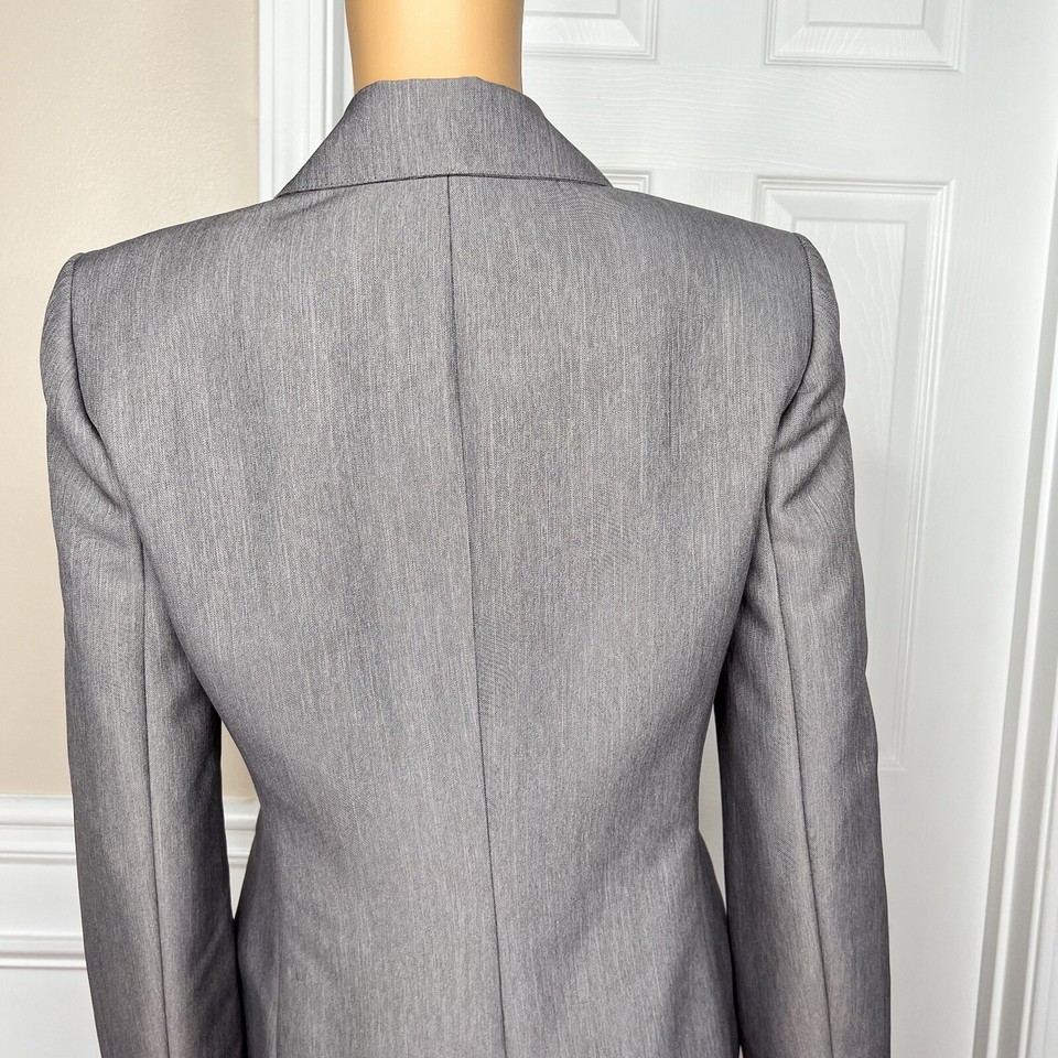 EVAN PICONE Light Gray Polyester Lined Peak Collar Career Blazer Suit ...