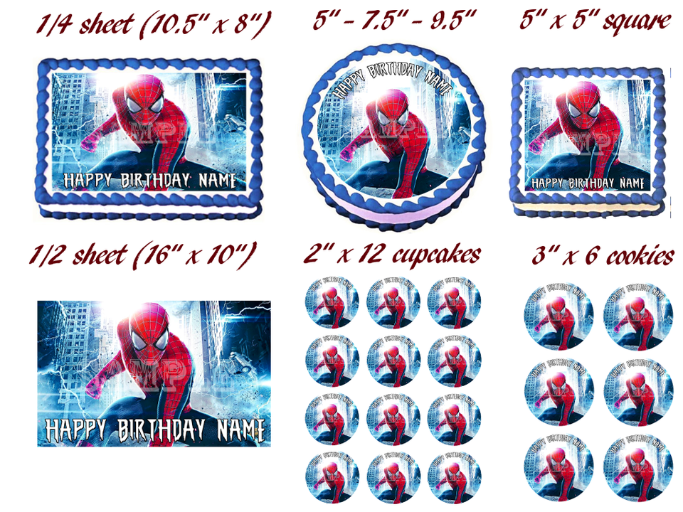 SPIDERMAN Edible Cake topper image party decoration | eBay