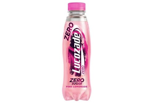 24 x Lucozade Zero Pink Lemonade 380ml Fitness Drink Diet No Sugar FREE ...