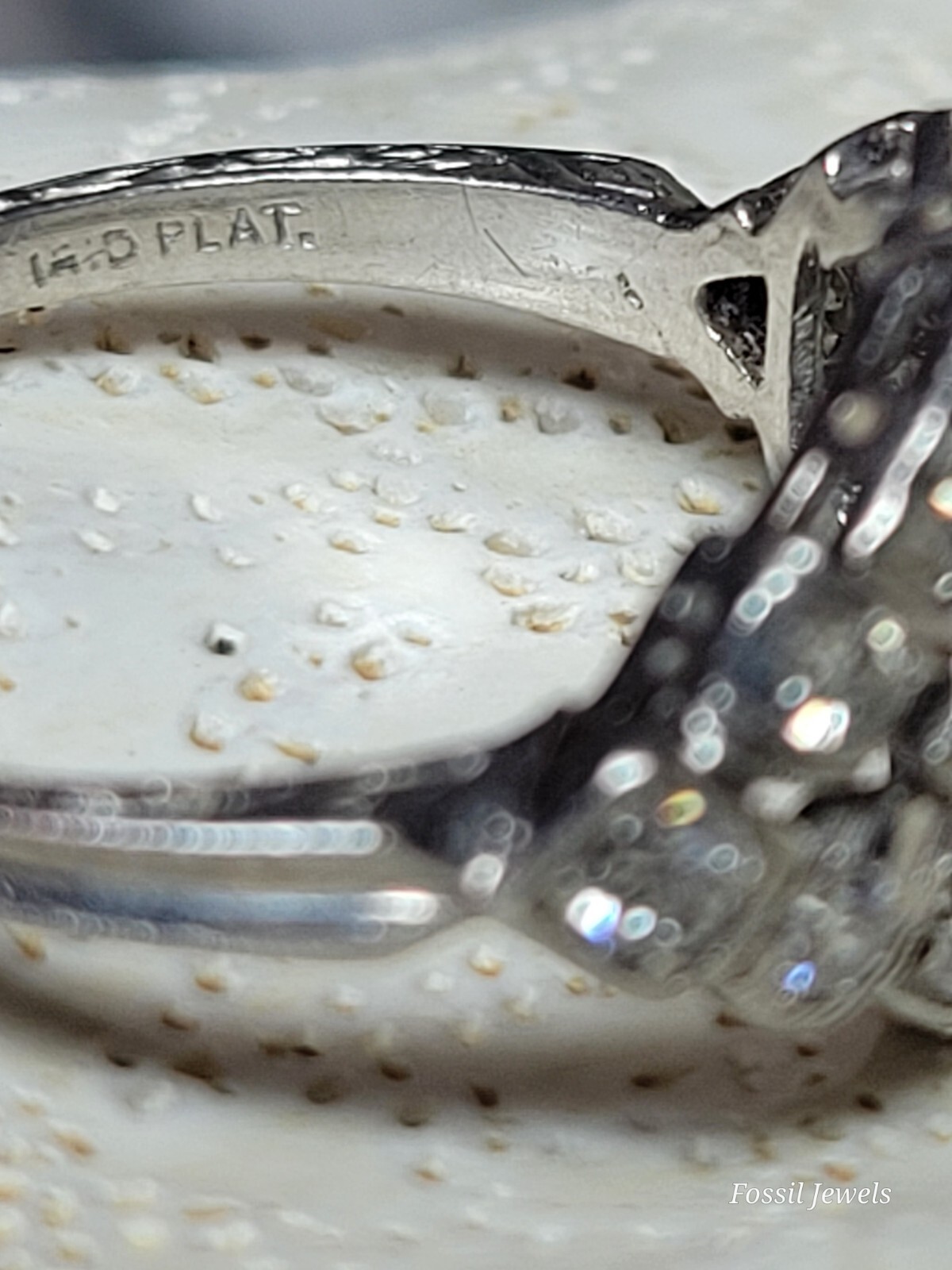 Antique 1920's Art Deco Engagement Ring Iridium Plat… - Gem