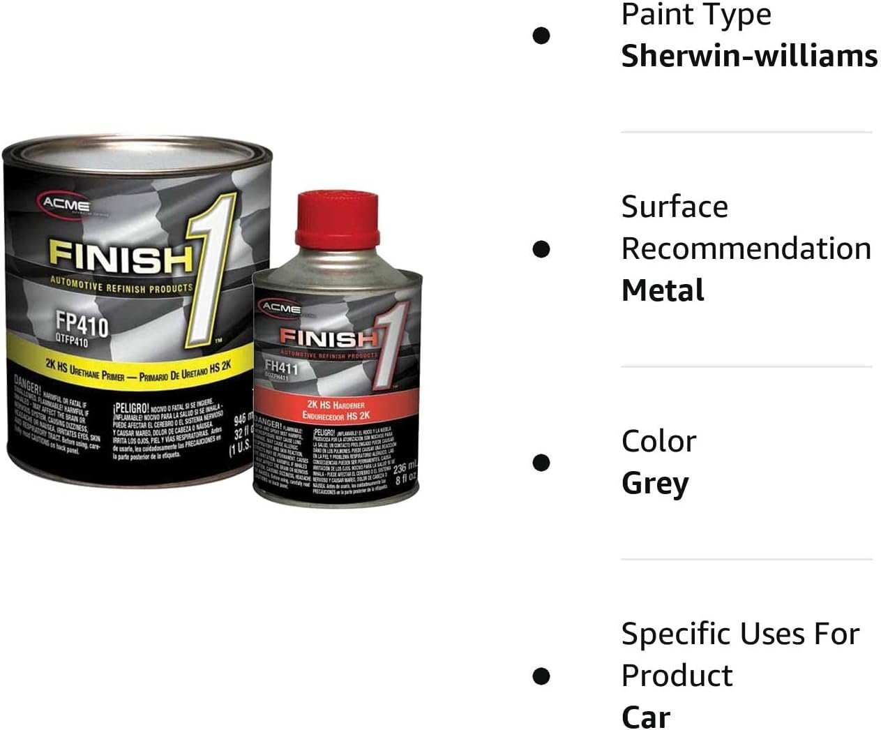 acme Sherwin-Williams Finish 1 FP410 High Build 2K HS Gray Urethane ...