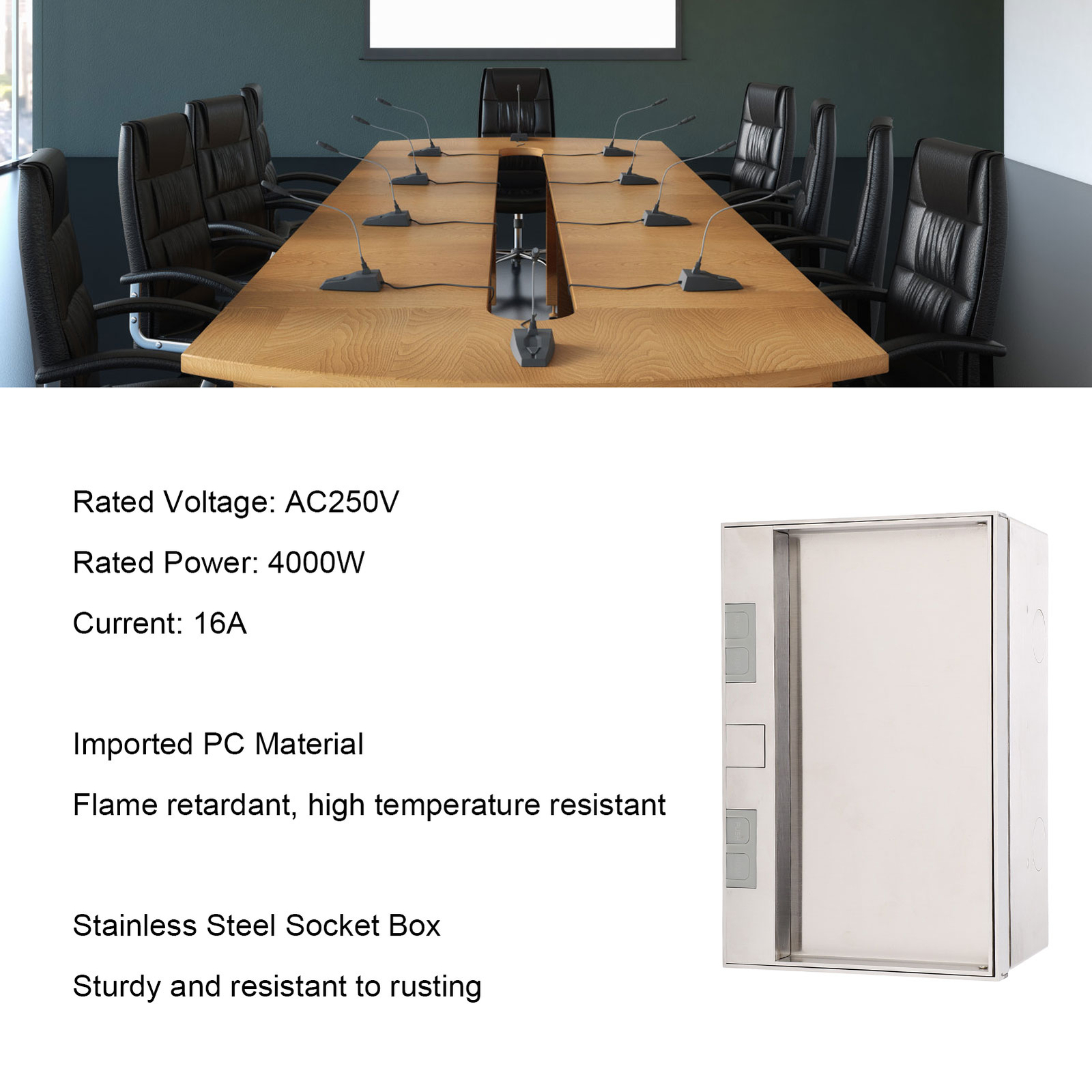 Floor Receptacle Floor Socket AC250V Recessed Stainless Steel PC For ...