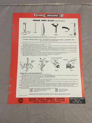Triang Railways OO Gauge Service Sheet #26 May 1961 Smoke Unit R520 | eBay