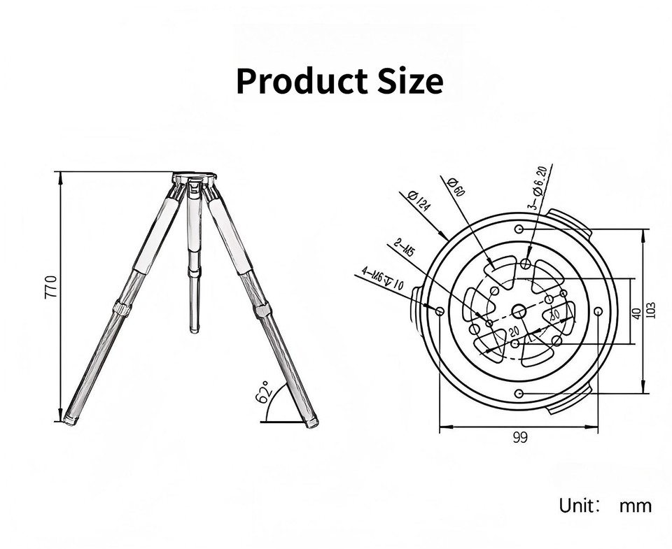 Carbon Fiber Equatorial Mount Tripod 50KG High Load Capacity Telescope ...