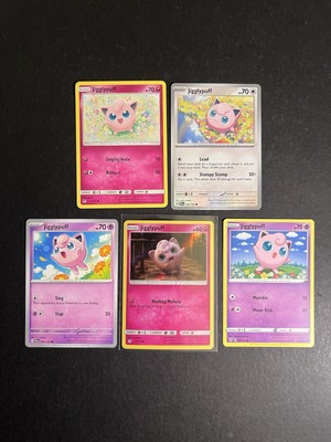 5 Jigglypuff Pokemon Card Collection Reverse Holo Fairy SM SWSH SV PTCG ...