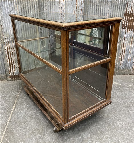 Early 1900s Glass Display Case, Vintage Floor Showcase, Retail Oak ...
