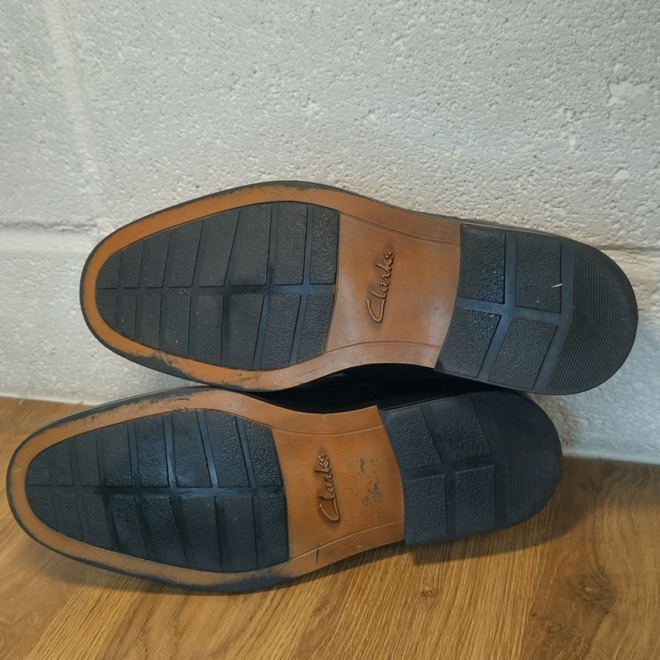 Clarks Extra Wide Fit Men's Size UK 9 Black Leather Lace Up Shoes ...