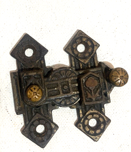 Antique cast Iron & Brass Eastlake Shutter Latch Inside Window salvage ...
