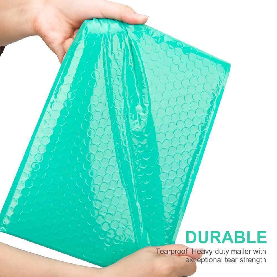 ProLine 500 #0 6.5x10 Extra Wide Teal Poly High Bubble Mailer DVD CD ...