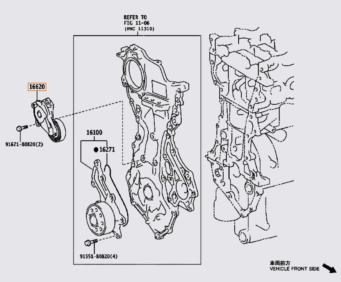 Toyota+Genuine+OEM+16620-47030+Tensioner+ASSY+V-ribbed+Belt+1662047030 ...