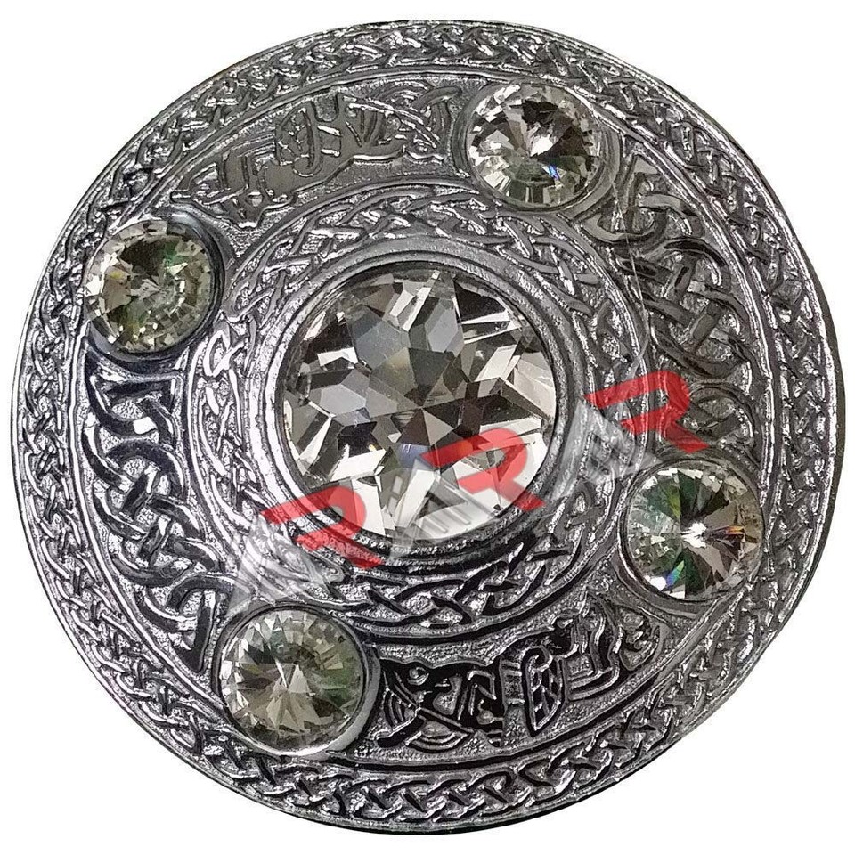 Scottish Kilt Fly Plaid Brooch Kilt Brooches Celtic Chrome Finish 5 ...