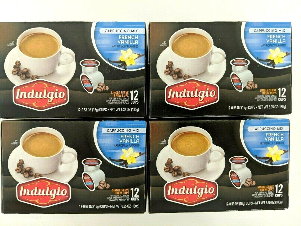(48) Indulgio French Vanilla Cappuccino Mix k-cups (4 Boxes of 12 ...