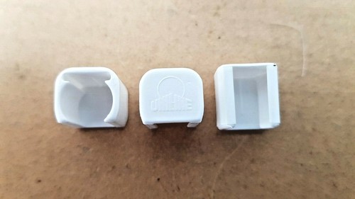 UNILINE WHITE ROMAN BLIND BATTEN BACK BAR END CAP x 4 WITH REGISTERED ...