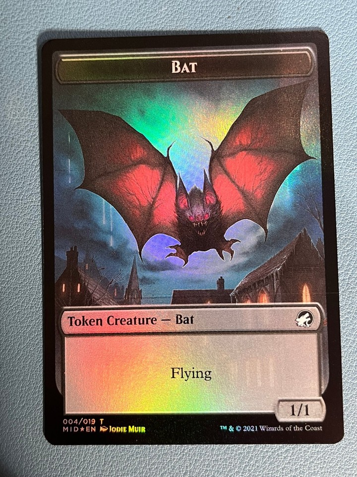 MTG Spirit (002) // Bat (004) Double-sided Token Foil Innistrad MID NM ...