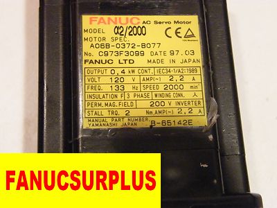 GE FANUC A06B-0372-B077 SERVO MOTOR ENCODER A860-0365-T001 6 MONTH ...
