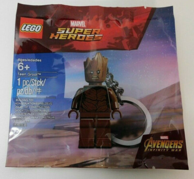 LEGO Marvel Avengers Guardians Of Galaxy TEEN GROOT Minifigure Keychain ...