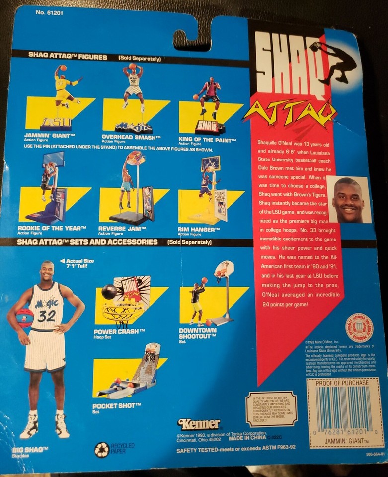 SHAQ Attaq - Jammin' Giant Action Figure - Shaquille O'Neal LSU NEW in ...