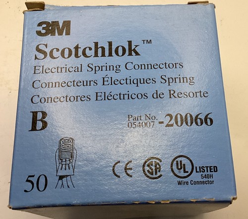 NEW Box of (50) 3M Scotchlok B Electrical Spring Connectors | eBay