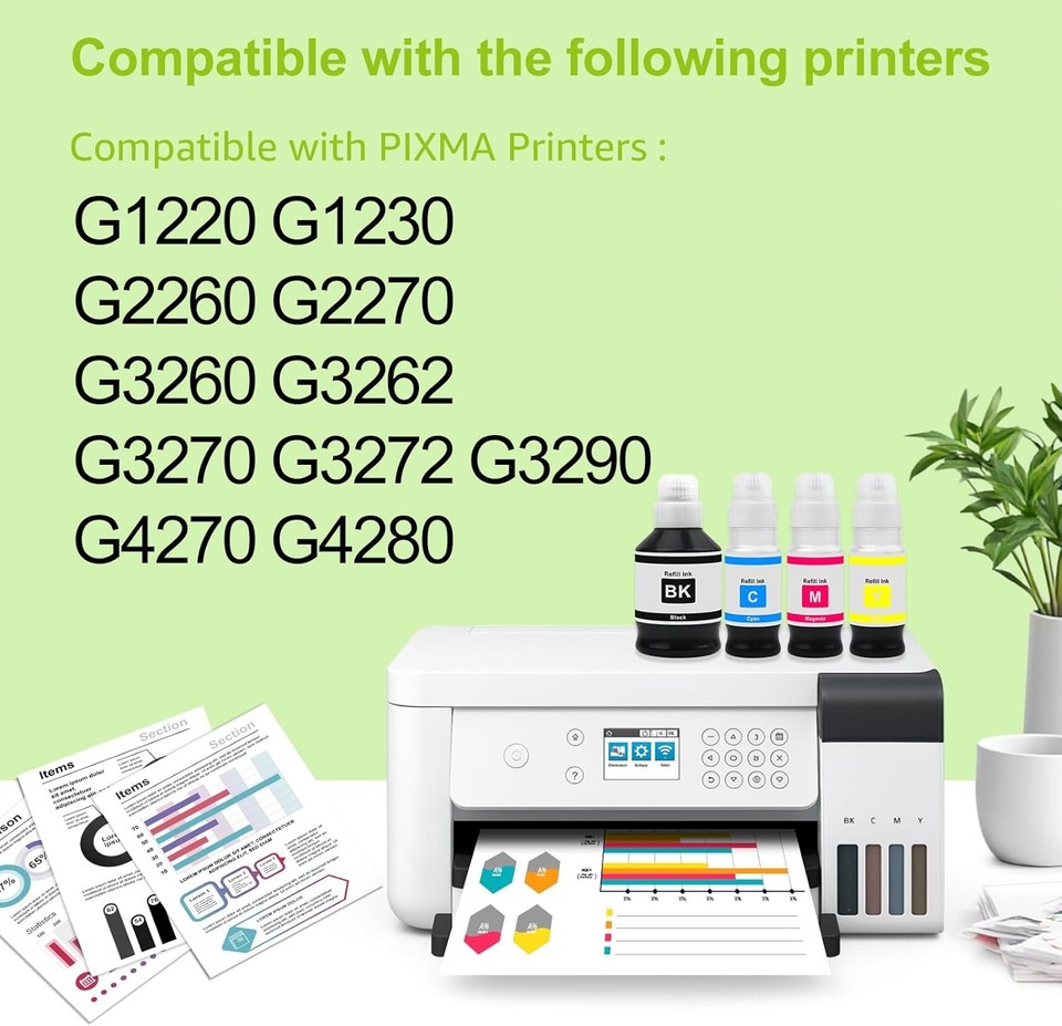 GI-21 G3260 G3270 Ink Bottles Compatible for Canon G3260 G3270 G4270 ...