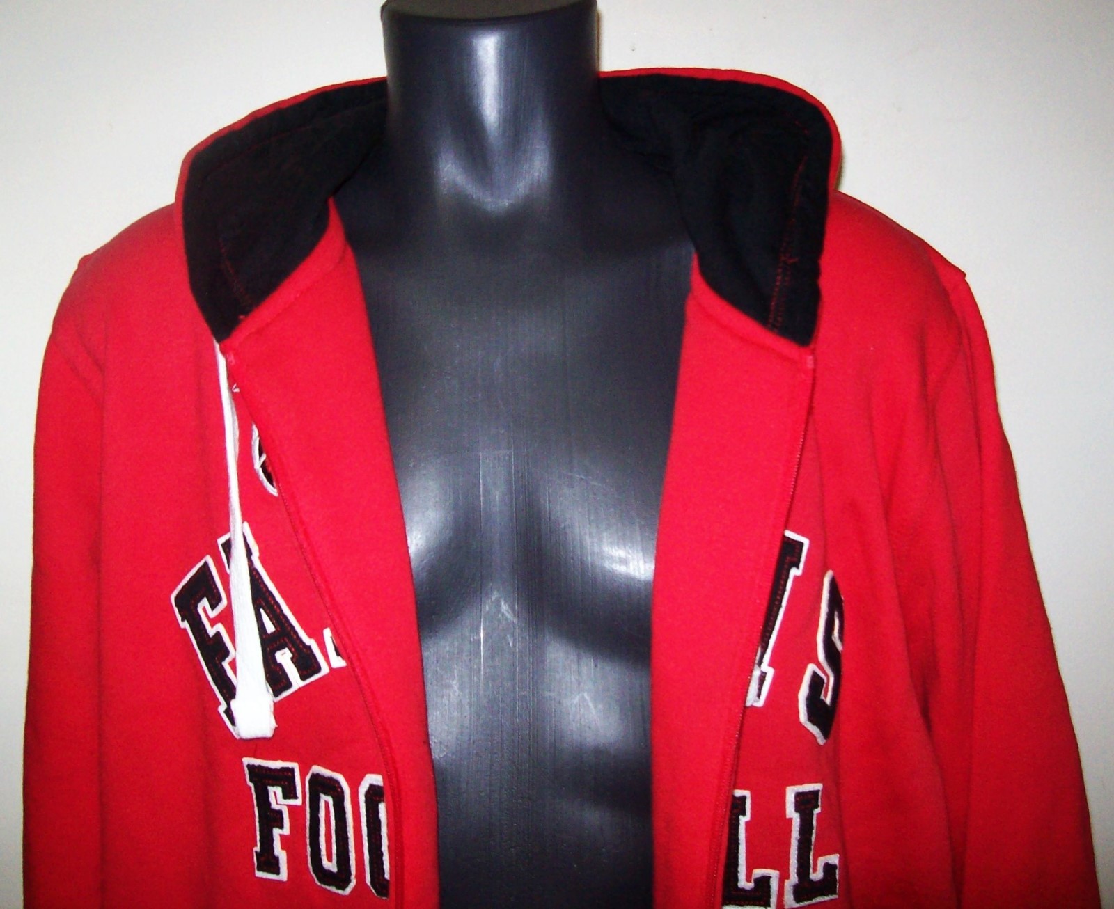 Atlanta "FALCONS FOOTBALL" Hooded Jacket Full Zip Hoody Sewn Logos M L ...