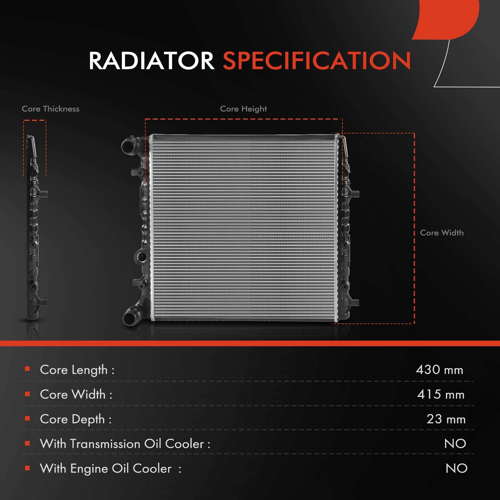 A-Premium Coolant Radiator for VW Polo Seat Cordoba Ibiza Skoda Fabia ...