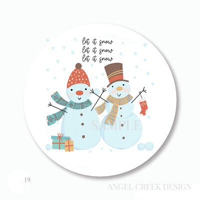 Let It Snow Christmas Snowmen Scrapbook Stickers Favors Labels Envelope ...