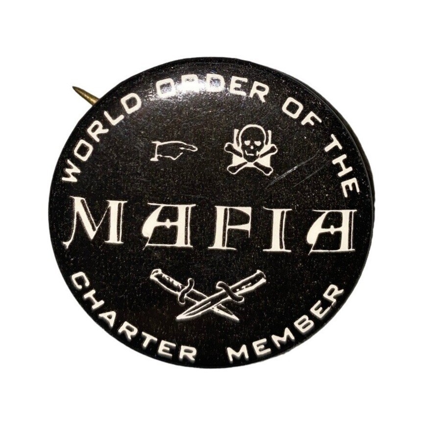 World Order Mafia Charter Member 1.25 Inches Skull Cross Bones Dagger ...
