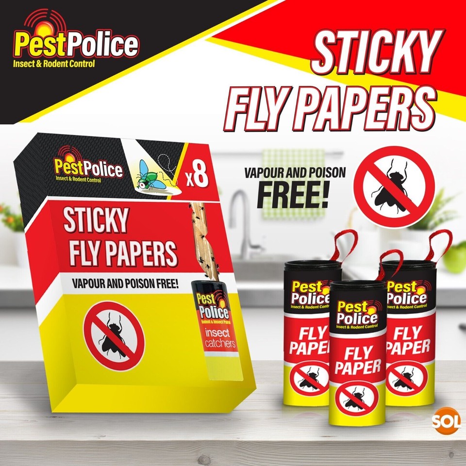 Fly Catcher Insect Trap Killer Bug Flies Wasp Sticky Paper Strong Glue ...