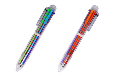 2 Pack 6-in-1 Multicolor Ballpoint Pen 6 Colors Retractable Ballpoint ...