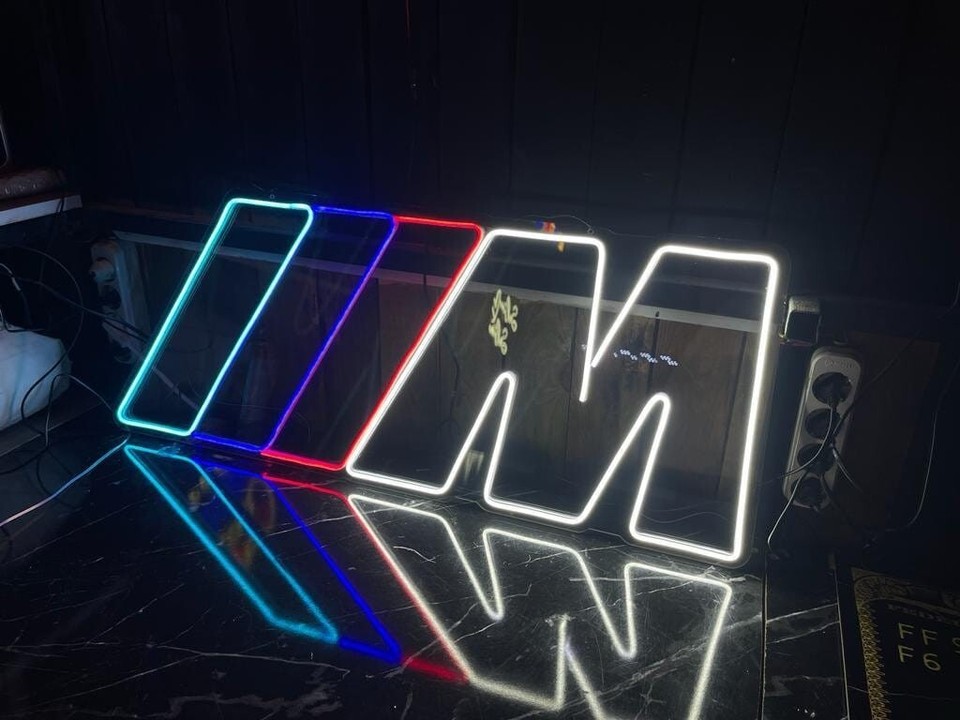 BMW M Neon Sign, M Logo Car Neon Sign Bedroom, Bmw M Logo Led Neon ...