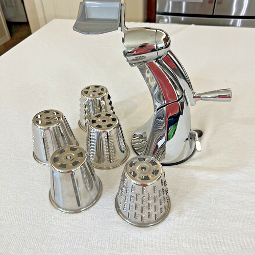 Manual Cone Food Processor, Slicer, Grater, Shredder w/ 5 Cones | eBay