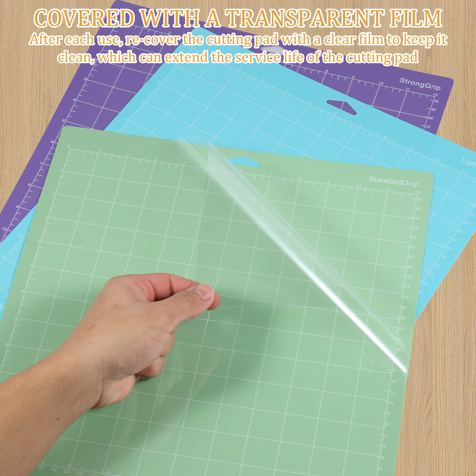 6Pcs Cutting Mat Set with Scrapers 12x12 inch Standard Grid Cutting Mat ...