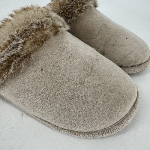 Restoration Hardwear slippers womens L/XL beige faux fur slip on ...