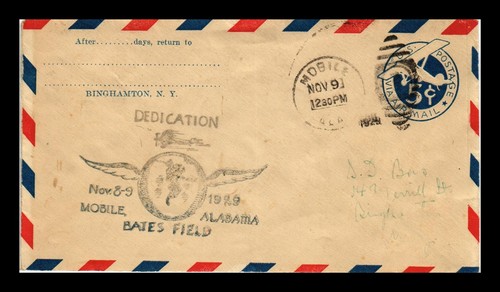 DR JIM STAMPS US COVER MOBILE ALABAMA BATES FIELD DEDICATION AIR MAIL ...