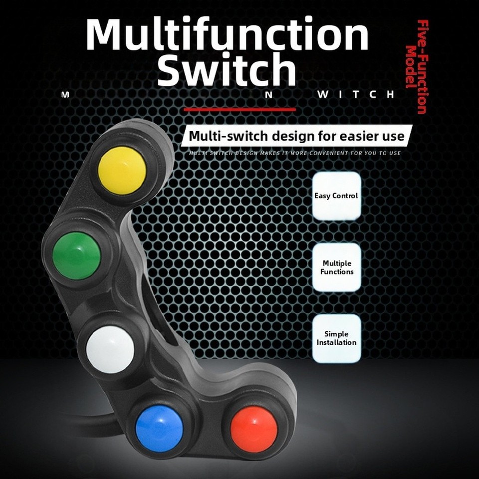 Motorcycle Switch Turn Signal Control Five-in-one Design Heat-resistant ...