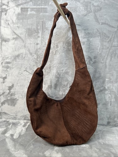 D-H Genuine Leather Brown Half Moon Shoulder Bag Medium USA Made | eBay