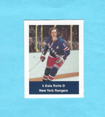 1974-75 NHL Action Stamps 5 Dale Rolfe New York Rangers! Loblaws! EXMT ...