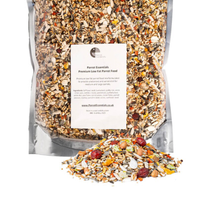 Parrot Essentials Low Sunflower Parrot Food Seed Mix for Pet Birds - 3 ...