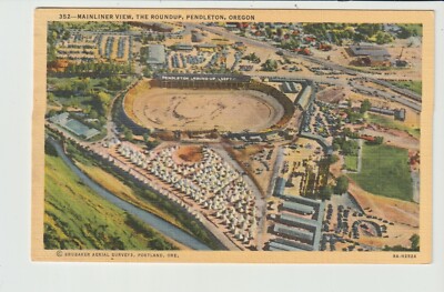 POSTCARD AERIAL VIEW THE ROUNDUP PENDLETON OREGON | eBay