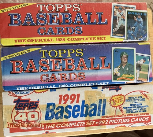 Lot of 3 TOPPS BASEBALL FACTORY SETS; 1988, 1989, 1991: 2 are Sealed | eBay