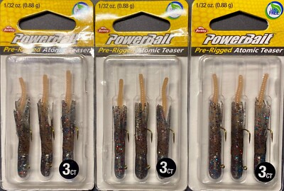Berkley Power Bait Atomic Teaser 1/32 oz. Tube Jig 3packages of 3 tubes ...